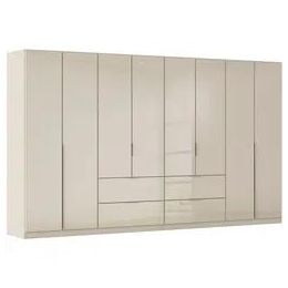 Dreht&uuml;renschrank OTTO HOME "Kleiderschrank Kleiderschr&auml;nke Schrank Garderobe AGORDO mit Glasfront", beige (beige, glas beige (champagner)), B:360cm H:210cm T:54cm, Holzwerkstoff, Schr&auml;nke, Dreht&uuml;renschrank, mit Au&szlig;enschubk&auml;sten, in 7 Breiten und 2 H&ouml;hen MADE IN GERMANY