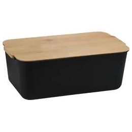 Brotkasten Kesper "Brotbox", schwarz, B:31cm H:18,5cm, Lebensmittelaufbewahrungsbeh&auml;lter, Brotkasten, Deckel als Schneidebrett verwendbar