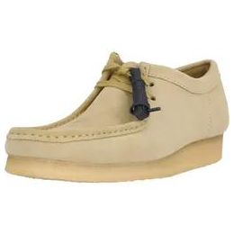 Schn&uuml;rschuh Clarks "Wallabee Maple", Herren, Gr. 41,5, beige, Leder, Schuhe Schn&uuml;rschuh, mit unnachahmlicher Kreppsohle