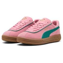 Sneaker Puma "CLUB KLASSIKA SD", Damen, Gr. 38,5, gr&uuml;n (pinkscape, wild gr&uuml;n, Puma gold), Leder, Schuhe Sneaker, Obermaterial aus Leder, SOFTFOAM+ Einlegesohle, Laufsohle aus Gummi