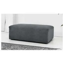 Polsterhocker Inosign "Koa", grau (dunkelgrau), B:114cm H:44cm T:61cm, 100% Polyester, Hocker, Polsterhocker, Wellenunterfederung, weicher Lounge-Sitzkomfort
