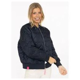 Bomberjacke Zwillingsherz "Be Happy", Damen, Gr. L, marine, Steppware, Obermaterial: 100% Polyester, regular fit kurz, angesetztes B&uuml;ndchen, Jacken Bomberjacke, modisch, Kontrastdetails, regular fit, lang&auml;rmelig, mit Herzsticker, Topseller