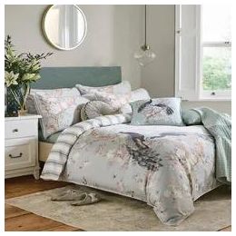 Wendebettw&auml;sche Laura Ashley "Belvedere", duckegg, B/L: 230cm x 220cm, 1 Stk., 2 Stk., Satin, B/L: 50cm x 75cm & 50cm x 75cm, 3 tlg., Satin, Obermaterial: 100% Baumwolle, Bettw&auml;sche, Wendebettw&auml;sche, mit floralem Munter, inkl.2 Kissenbez&uuml;ge
