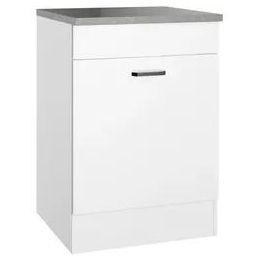 Sp&uuml;lenschrank Optifit "OPTImulti", wei&szlig;, wei&szlig;, B:60cm H:88cm T:60cm, Holzwerkstoff, Schr&auml;nke, Sp&uuml;lenschrank, Breite 60 cm, mit 1 Auszug, Metallgriffe