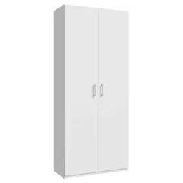 Kleiderschrank FORTE, wei&szlig;, B:88,9cm H:210,5cm T:42cm, FSC-zertifizierter Holzwerkstoff, Schr&auml;nke, Kleiderschrank, B/H/T 88,9/210,5/42 cm, stehende Montage