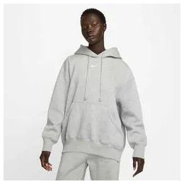 Kapuzensweatshirt Nike SPORTSWEAR "W NSW PHNX FLC OS PO HOODIE", Damen, Gr. XL, dk grau heather, sail, Obermaterial: 80% Baumwolle, 20% Polyester, normal, Rundhals, Sweatshirts, mit Rundhalsausschnitt, Oversize Passform, sportlicher Stil