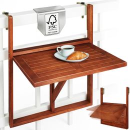 Casaria Balkonh&auml;ngetisch Akazienholz 65x45x87cm FSC -zertifiziert klappbar