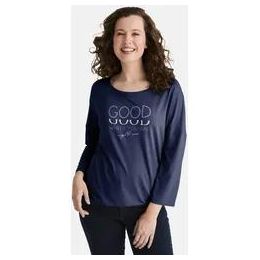 3/4-Arm-Shirt STOOKER WOMEN "STCLEA T-Shirt 3/4-Arm", Damen, Gr. 40/42, blau (navy blazer), Jersey, 94% Polyester, 6% Elasthan, regular fit, Rundhals, Shirts 3/4-Arm-Shirt, Regular Fit T-Shirt Spitzen- Shirt f&uuml;r Damen