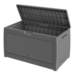 Casaria Gartenbox Rato 310L Grau Rattan Optik wasserdicht