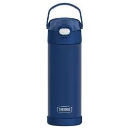 Isolierflasche Thermos "FUNTAINER Water Bottle, doppelwandiger Edelstahl, sp&uuml;lmaschinenfest", navy, H:21,6cm, Edelstahl, Kunststoff, Silikon, Trinkflaschen, Isolierflasche, 0,47l, 12h kalt, mit dichschlie&szlig;endem Push Button Lid