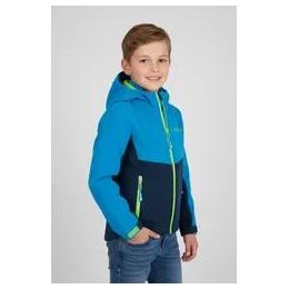 Softshelljacke Trollkids "KIDS KRISTIANSAND JACKET", M&auml;dchen, Gr. 110, navy, medium blau, gr&uuml;n, Softshell, Obermaterial: 94% Polyamid, 6% Elasthan, Jacken Softshelljacke, f&uuml;r Kinder und Jugendliche, sportlicher Stil