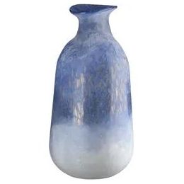 Tischvase Gilde "Vase Azur blau H. 37 cm", blau, B:17cm H:37cm T:17cm, Glas, Vasen