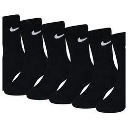 Socken Nike SPORTSWEAR "f&uuml;r Kinder NHB Nike DF PERF BASIC CREW", Damen, Gr. 27-34,5, schwarz, Obermaterial: 76% Baumwolle, 21% Polyester, 3% Elasthan, Socken Socken, 6er-Pack, mit Elasthan