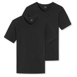 V-Shirt UNCOVER BY Schiesser "Uncover Cotton", Herren, Gr. XXL, 000, schwarz, Single Jersey, Obermaterial: 95% Baumwolle, 5% Elasthan, h&uuml;ftbedeckend, V-Ausschnitt, Shirts, V-Neck, Kurzarm, Multipack, Cotton-Mix, elastisch