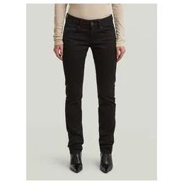 G-Star Raw Chinohose G-STAR "Midge Slim Straight Chino", Damen, Gr. 27, L&auml;nge 32, dk schwarz gd, Obermaterial: 97% Baumwolle, 3% Elasthan, Hosen Chinohose