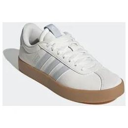 Sneaker Adidas SPORTSWEAR "VL COURT 3.0", Damen, Gr. 38, core wei&szlig;, halo blau, gum 3, Leder, Synthetik, Schuhe Sneaker, inspiriert vom Design des Adidas samba, Topseller