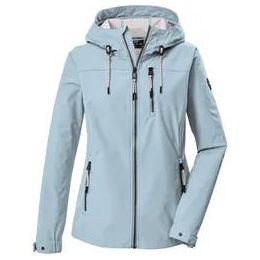 Softshelljacke "GS 111 WMN SFTSHLL JCKT", Damen, Gr. 40, blau, Oberseite: 100% Polyester;R&uuml;ckseite: 100% Polyester;Futter: 100% Polyester, G.I.G.A. DX BY KILLTEC, Jacken Softshelljacke, Atmungsaktive, wasserabweisende Damenjacke mit verstellbarer Kapuze
