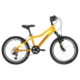 Kinderfahrrad KROSS "20" Kinder-MTB Level Mini 2.0 6 G&auml;nge 2026" Gr. 28, gelb, schwarz, Fahrr&auml;der, Kinder, 28cm, 20 Zoll (50,80cm) hinten: 20 Zoll (50,80cm)