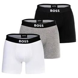 Boxershorts BOSS "Boxershort BoxerBr 3P BOSS ONE 3er Pack", Herren, Gr. M, bunt (schwarz, grau, wei&szlig;), Obermaterial: 95% Baumwolle CO. 5% Elasthan EL., Unterhosen