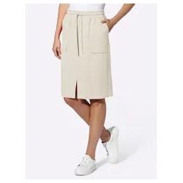 Sweatrock Heine, Damen, Gr. 42, champagner, 55% Viskose, 40% Polyester, 5% Elasthan, unifarben, knielang, R&ouml;cke