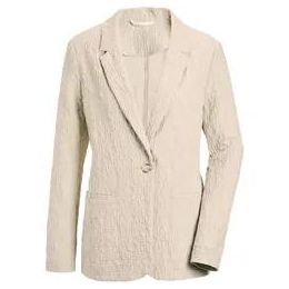 Jackenblazer GOLDNER "Strukturierter Stretchblazer mit Revers", Damen, Gr. 50, gr&uuml;n (stein), Obermaterial: 99% Polyester PES. 1% Elasthan EL., keine/nicht relevant, Blazer, Paspeltaschen
