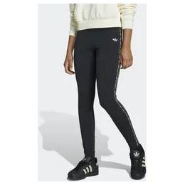 Leggings Adidas ORIGINALS "TIGHT 3-STREIFEN", M&auml;dchen, Gr. 140, N-Gr, schwarz, night braun,, Obermaterial: 93% Baumwolle, 7% Elasthan, Hosen Leggings