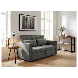 Schlafsofa OTTO HOME "STEFFO, 159 cm, 2-Sitzer, mit verstellbarer R&uuml;ckenlehne", anthrazit, B:159cm H:92cm T:87,5cm, 100% Polyester, Sofas, Schlafsofa, Klappmechanismus, Feinstruktur-Bezug, nat&uuml;rliche Farben, Topseller