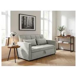 Schlafsofa OTTO HOME "STEFFO, 159 cm, 2-Sitzer, mit verstellbarer R&uuml;ckenlehne", grau, B:159cm H:92cm T:87,5cm, 100% Polyester, Sofas, Schlafsofa, Klappmechanismus, Feinstruktur-Bezug, nat&uuml;rliche Farben