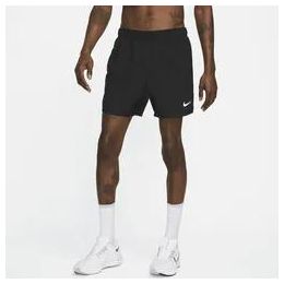 Laufshorts Nike "DRI-FIT CHALLENGER MENS 5" BRIEF-LI", Gr. L, N-Gr, schwarz (schwarz, schwarz, schwarz, reflective silv), Obermaterial: 100% Polyester. Futter: 92% Polyester, 8% Elasthan, Hosen