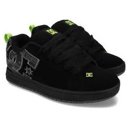 Schn&uuml;rschuh DC Shoes "Court Graffik", Damen, Gr. 11(44,5), schwarz, grau, lime, Obermaterial:Obermaterial: Leder (Kuh) / Futter: Textil / Au&szlig;ensohle: Gummi;, Schuhe Schn&uuml;rschuh