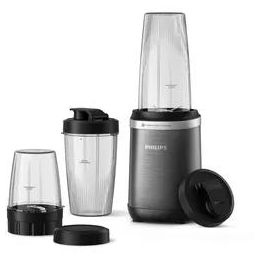 Philips Standmixer "HR2767/00 5000 Series, mit ProBlend Plus-Technologie", schwarz (schwarz, edelstahl), B:14cm H:38,3cm T:14,4cm, Zerkleinerer, 3 Becher (700, 500, 300 ml), kompaktes Design; Schwarz/Edelstahl