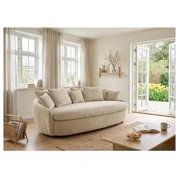 Big-Sofa COTTA "Aruba", beige, ivory, B:238cm T:140cm, Luxus-Microfaser (100% Polyester); Microfaser-Feinstruktur (pflegeleichte Microfaser, mit feiner Struktur, 100% Polyester), Sofas, Big-Sofa, gem&uuml;tliches Megasofa in XXL in organischer Form mit vielen Kissen