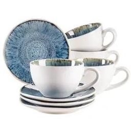 M&auml;ser Tasse M&Auml;SER "FROZEN, Tassen-Set, Steinzeug", blau, B:13,5cm H:6,5cm &Oslash;:10cm, Steinzeug, Trinkgef&auml;&szlig;e, Tasse