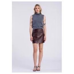 Lederrock Freaky Nation "Skirt-FN", Damen, Gr. L(40), bordeaux, Oberstoff: 100% Leder. Futter: 100% Polyester, R&ouml;cke