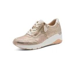 Sneaker Jana, Damen, Gr. 42, goldfarben, Textil, Veloursleder, Schuhe Sneaker