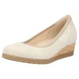 Keilpumps Gabor COMFORT "Gabor Comfort Pumps Leder", Damen, Gr. 38, cream, Leder, Schuhe