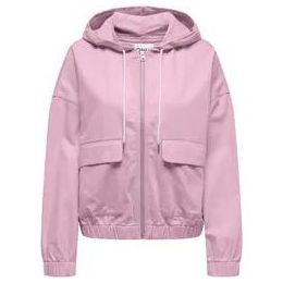 Parka Only "ONLKENZIE-SOFT LIFE L/S JACKET CC PNT", Damen, Gr. XS, roseate spoonbill, Web, Obermaterial: 70% Lyocell, 30% Baumwolle, unifarben, regular fit normal, elastischer Bund, Jacken Parka, elastische B&uuml;ndchen