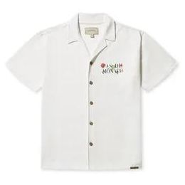Langarmhemd PAS DE MONACO "Pas De Monaco FLORALE CUABAN SHIRT", Herren, Gr. XS, US-Gr&ouml;&szlig;en, sand, 70% Polyester, 30% Baumwolle, normal, Hemden