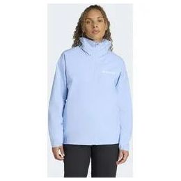 Regenjacke Adidas TERREX "W MT ESS 2L R J", Damen, Gr. XL, globlu, Obermaterial: 100% Polyester, normal, Jacken Regenjacke
