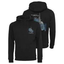Mister Tee Kapuzensweatshirt MISTERTEE "MisterTee Herren Paris Hoody", Herren, Gr. 4XL, schwarz, 100% Baumwolle, bedruckt, Sweatshirts