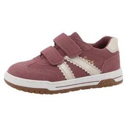 Klettschuh Lurchi "Berry", Kinder, Gr. 34, altrosa, wei&szlig;, Leder, Veloursleder, Schuhe Klettschuh, Sneaker, Halbschuh, Freizeitschuh, Gr&ouml;&szlig;enschablone zum Download