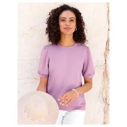 Kurzarmshirt Inspirationen "Kurzarm-Shirt", Damen, Gr. 44, orchidee, 50% Modal, 44% Polyester, 6% Elasthan, unifarben, Rundhals, Shirts