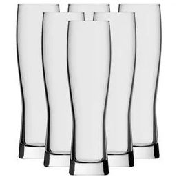 Bierglas Rastal "Weizenbiergl&auml;ser Monaco Slim 0,5 l 6er Set transparent", bunt (transparent), 6 tlg., Glas, Trinkgef&auml;&szlig;e