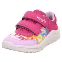 Sneaker Superfit "KICKS WMS: weit", M&auml;dchen, Gr. 33, pink bunt, Lederimitat, Polyester, mehrfarbig, Schuhe Sneaker, Klettschuh, farbiges Muster, WMS: W V, Gr&ouml;&szlig;enschablone zum Download