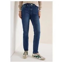 Slim-fit-Jeans Cecil "Style Vicky", Damen, Gr. 34, L&auml;nge 32, mid blau wash, Denim/Jeans, Obermaterial: 97% Baumwolle, 3% Elasthan. Futter: 52% Polyester, 48% Baumwolle, unifarben, slim fit lang, Jeans Slim-fit-Jeans, mit Stretch