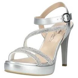 Slingpumps Nero Giardini "Nero Giardini Pumps Leder", Damen, Gr. 39, silber, Leder, Schuhe Slingpumps
