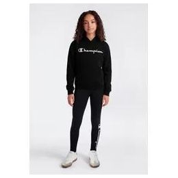 Leggings Champion "BASICS Leggings Large Logo", M&auml;dchen, Gr. M (140/146), N-Gr, nbk, Obermaterial: 95% Baumwolle, 5% Elasthan, Hosen Leggings, sportlicher Stil, ohne Verschluss, f&uuml;r Kinder