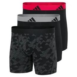 Boxershorts Adidas ORIGINALS "Boxershort Boxer Briefs Active Flex Cotton 3er Pack", Herren, Gr. L, bunt (schwarz, grau, rot), Obermaterial: 95% Baumwolle CO. 5% Elasthan EL., Unterhosen