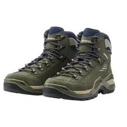 Wanderschuh Lowa "RENEGADE EVO GTX MID", Herren, Gr. 43,5, oliv, navy, Leder, Schuhe Wanderschuh, wasserdicht, winddicht,atmungsaktiv dank GORE-TEX Membrane, Topseller