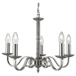 Searchlight Kronleuchter "Richmond 5Lt Pendant", silber (satin, silber), 5, &Oslash; 52cm H: 38cm, 1 Stk., Leuchten, Kronleuchter